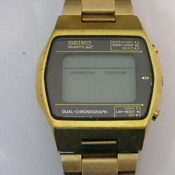 Vintage Seiko Quartz LC Dual-Chronograph Watch w/ Band 0138-5009 ...