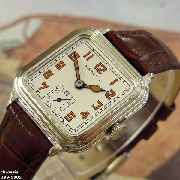 1930 Vintage HAMILTON GREENWICH, Stunning Silver Dial, Serviced ...