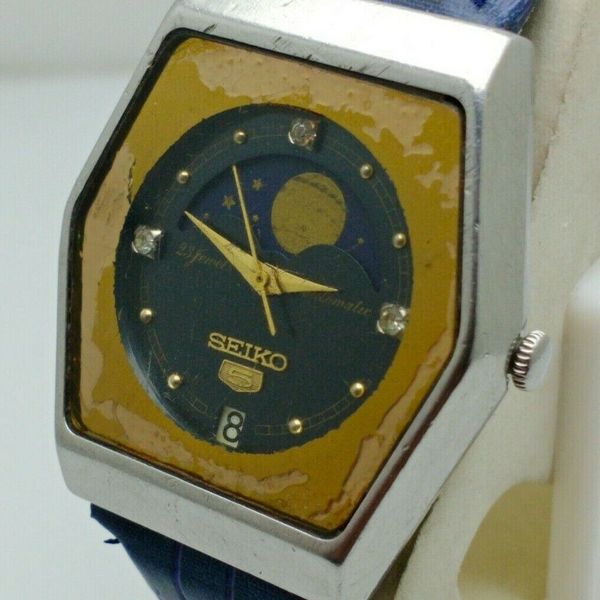 Vintage Seiko 5 Moon Phase 6347-6000 Automatic Watch | WatchCharts ...