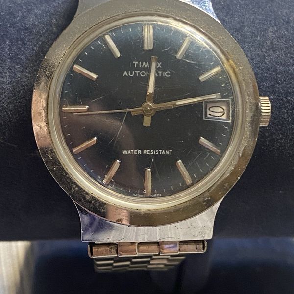 VINTAGE TIMEX 1970s DATE AUTOMATIC MECHANICAL SELF-WINDING MEN'S SILVER ...