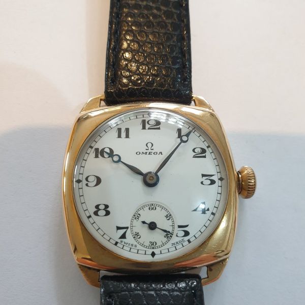 SOLD...Omega 1930's cushion Dennison cased 9ct gold watch | WatchCharts ...