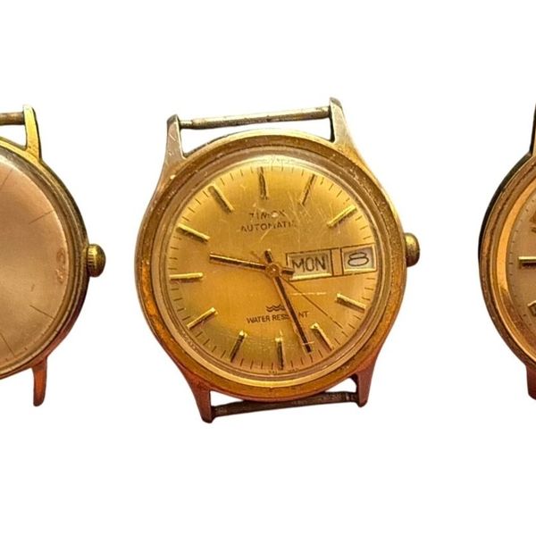 Vintage 70s Timex Automatic & Self-Wind Wristwatches Set Of 3 Gold Tone ...