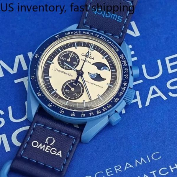 Moonswatch Mission Swatch To The Super Blue Moonphase Watch - With Box ...