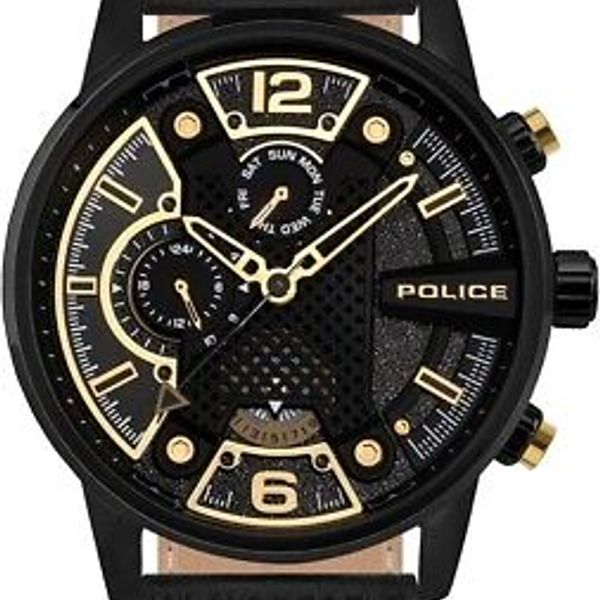 Police Mens Watch with Black Dial and Black Strap PEWJF2203301 ...