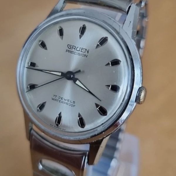 Gruen Precision Day Night Jump 17J cal N510CA on 1970s MACH 1 Watch ...