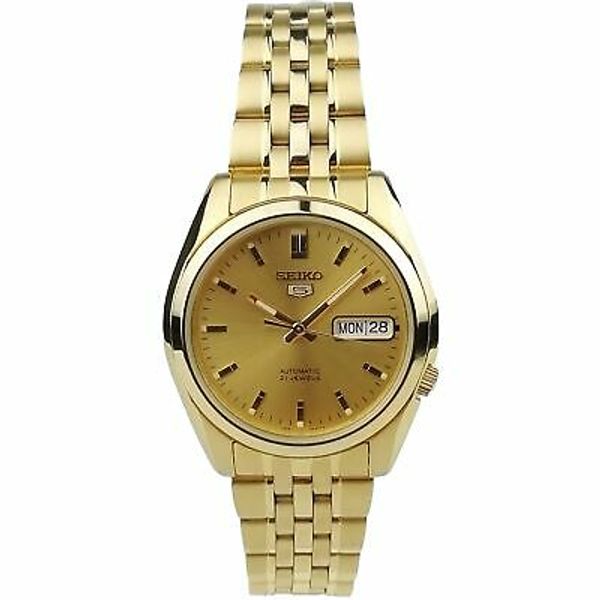 Seiko 5 Automatic Gold PVD Steel Men’s Watch SNK366K1 PREOWNED ...