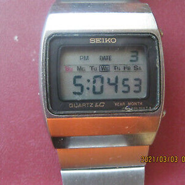 Mens SEIKO QUARTZ LC M154-4019 digital stainless watch, Working well ! | WatchCharts Marketplace