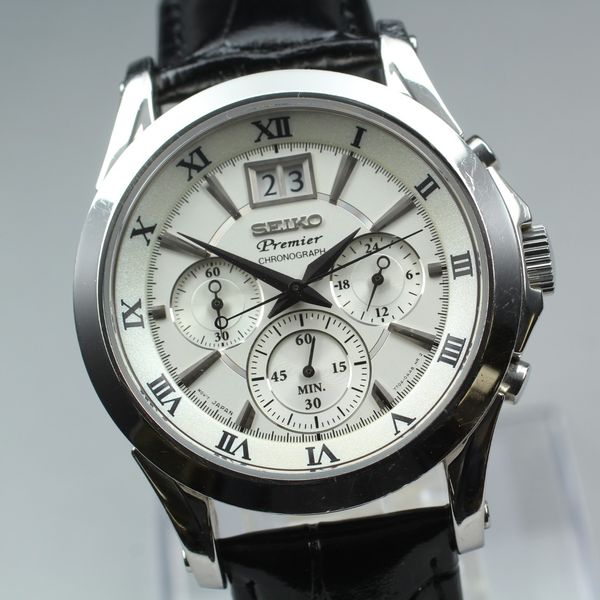 Boxã N MINTã SEIKO Premier 7T04-0AA0 Big Date Chronograph Quartz Men's ...