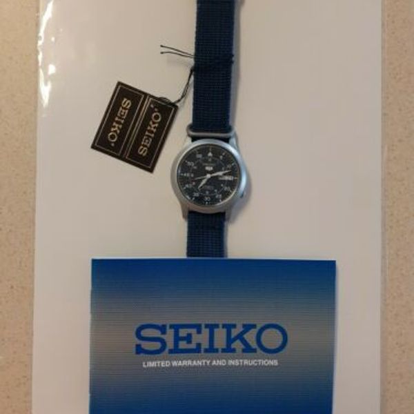 Seiko 5 Field Watch SNK807 Blue Automatic with GIFT | WatchCharts ...
