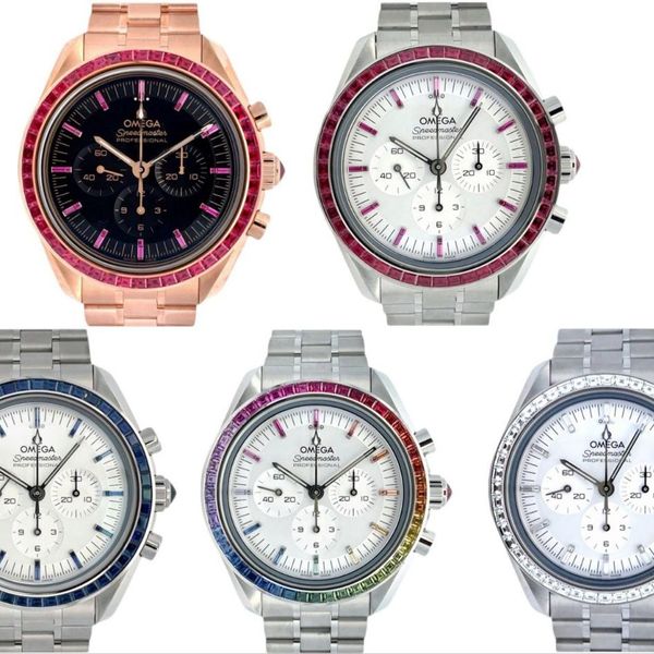 Omega 42mm SpeedMaster Off-Catalogue Gem-Set Bezel Canopus Rose and ...