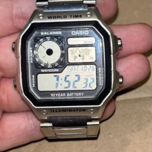 Casio World Time Illuminator AE-1200WH Silver Steel | WatchCharts ...