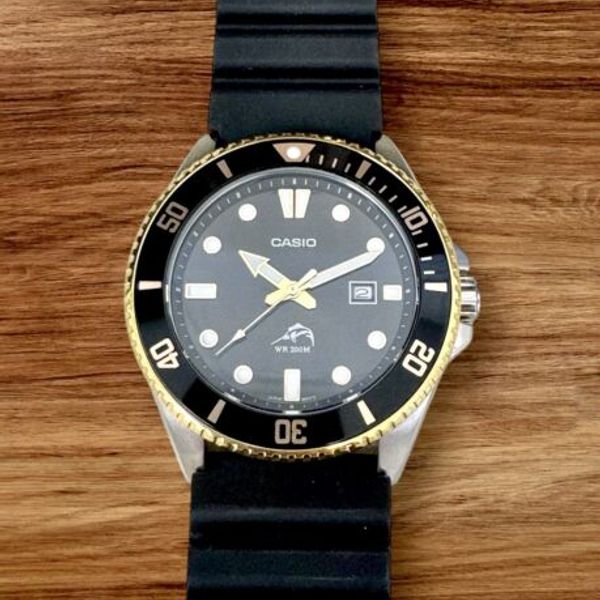 NEW WITH TAG - Menâ s CASIO MARLIN DIVER Two Tone wDate Quartz ...