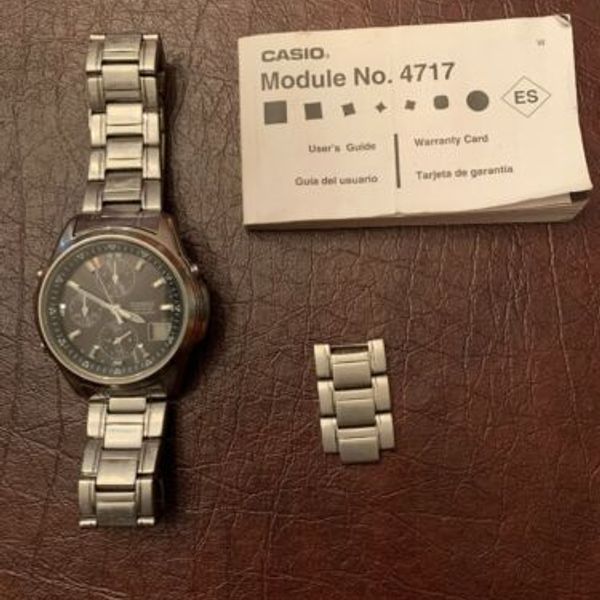 Casio Linage LIW-500 4717 Solar Waveceptor Alarm Chronograph Mens Watch ...