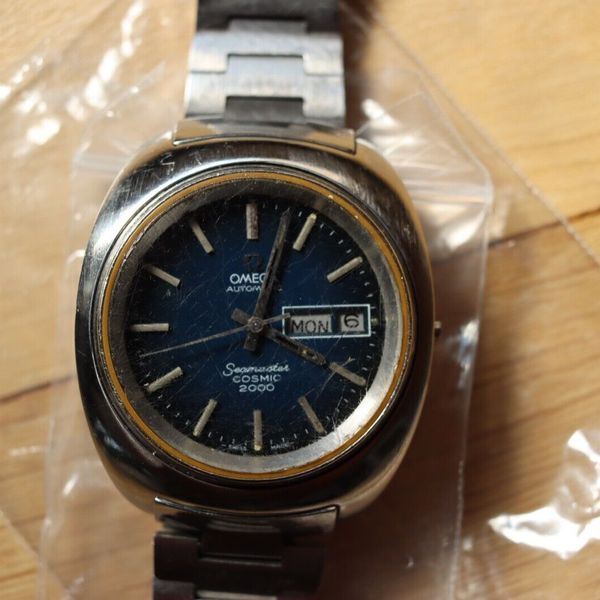 Omega Seamaster Cosmic 2000 Automatic Day Date Blue Dial Men's Watch ...