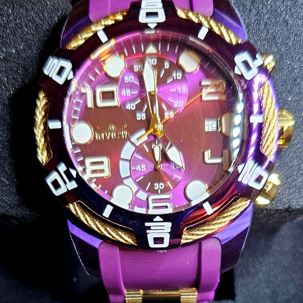 Invicta Bolt Chronograph Watch Gold/Purple Tone 50MM VD51 40722 ...