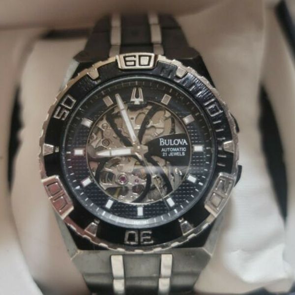 Bulova Automatic 21 Jewel Skeleton Watch C977614 | WatchCharts Marketplace