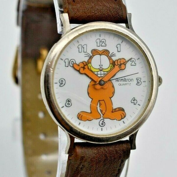 Unisex ARMITRON Garfield Moving Arms Watch, Silver Tone, Analog, Quartz ...