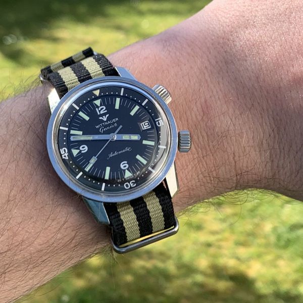 SOLD 1960s Wittnauer 8007 Super compressor dive watch | WatchCharts ...