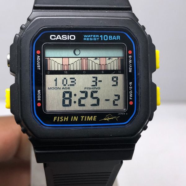 Vintage Casio Marlin 844 FT-100W Fish in Time Digital Quartz Men's ...