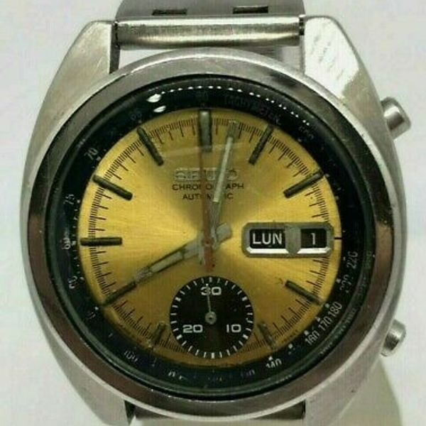 Seiko 6139 6060 chronograph Automatic watch knigh Tachymeter Gold rare ...