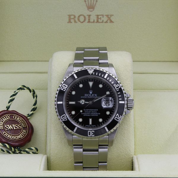 Rolex OP Date Submariner Men's Watch 16610T Black Dial 40mm Full Set # ...