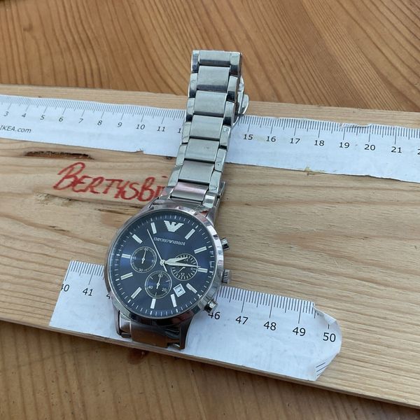 Emporio Armani Men's Watch AR2448 Stainless Steel Silver Blue Dial ...