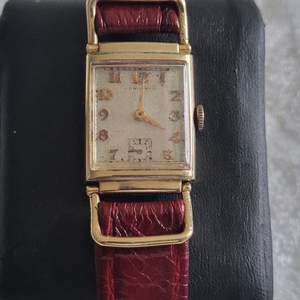 VINTAGE Hamilton 982 14KGF Lester Watch 19Jewels PRE-OWNED WORKING Men ...