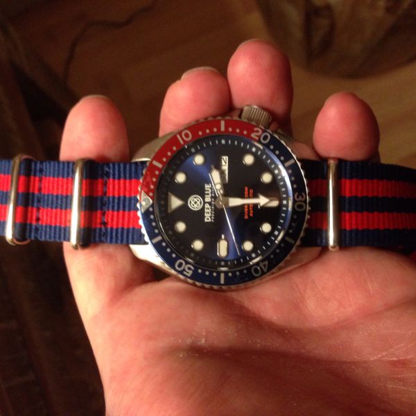 SOLD Deep Blue NATO 300, as new, blue dial, blue/red bezel | WatchCharts