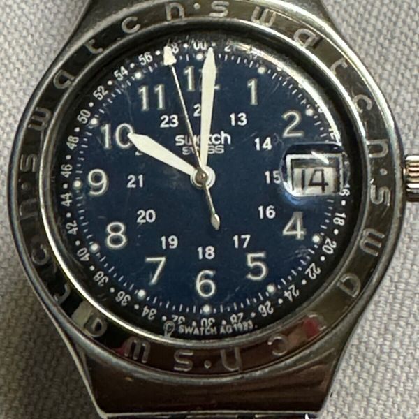swatch watch blue face stainless steel expandable bracket | WatchCharts ...