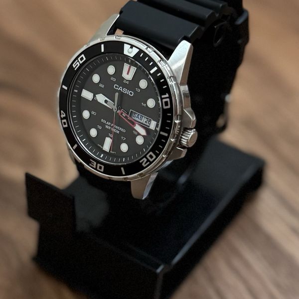 Men's Casio Diver's Style Solar Powered Watch MTPS110 | WatchCharts ...