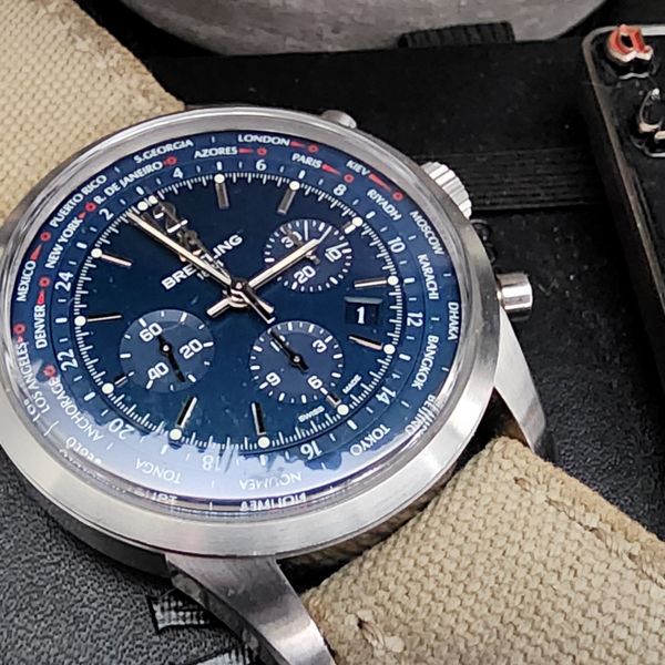 FS - Breitling Unitime Transocean blue dial (Ref. Ab0510U9 ...