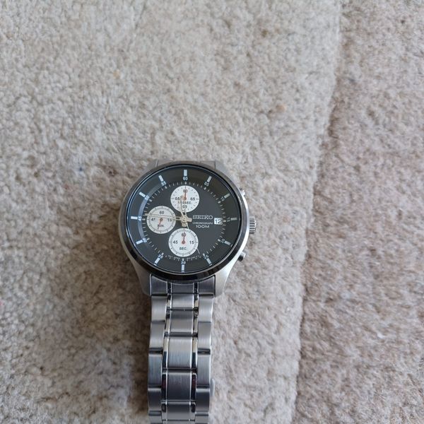 Seiko Men's Used Quartz Watch With Date And 3 sub dials, Panda Style ...