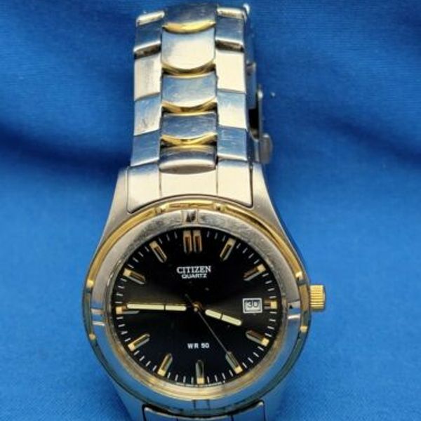 MENS CITIZEN QUARTZ TWO TONE BLACK DIAL WR50 QUARTZ WATCH 2510 S020859 ...