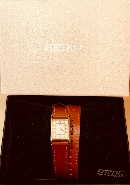 Seiko Women's SUP250 Gold Tone Stainless Steel Watch - Brown leather ...
