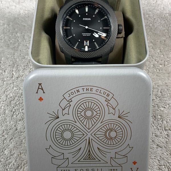 Original FS5970 Fossil Machine Smoke Stainless Steel Watch with Tin ...
