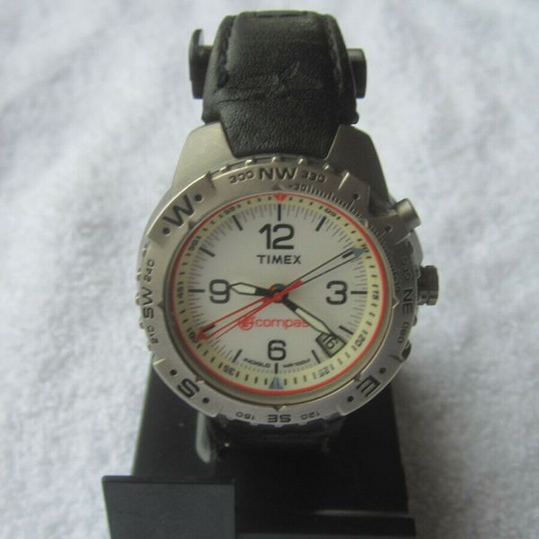 Timex Expedition E Compass T48751 Wristwatch Indiglo WR 1ooM White Face ...