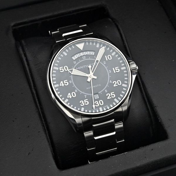 Hamilton Khaki Aviation Automatic Pilot Day Date 'Interstellar Cooper' H64615135 | WatchCharts ...