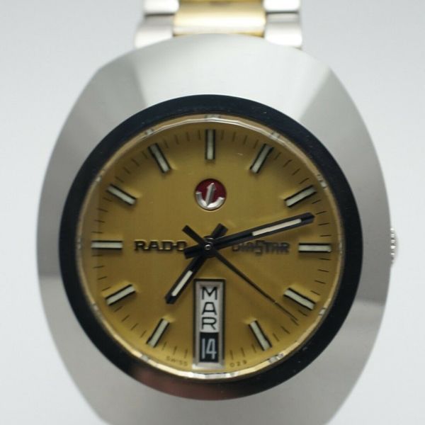Rado Diastar Swiss Automatic Day Date Titanium Beveled Crystal Watch ...
