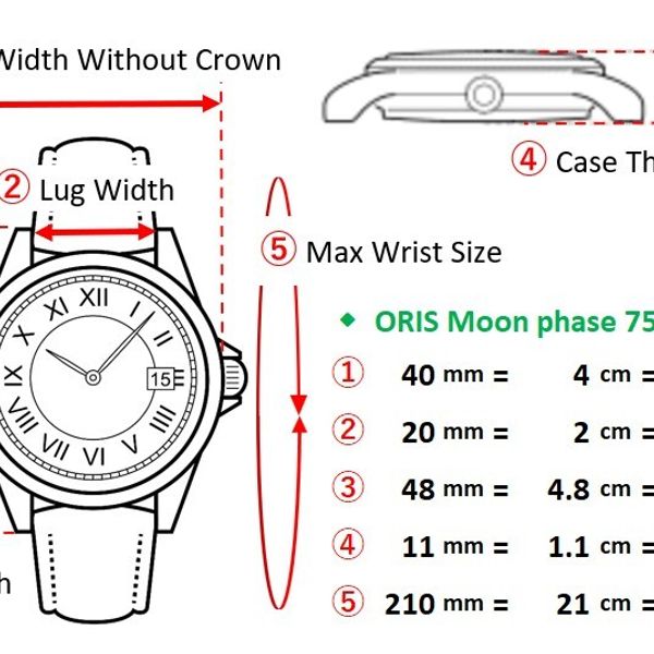 [Near MINT] Oris 7516 Artelier Complication Moon phase Day Date AT Men ...