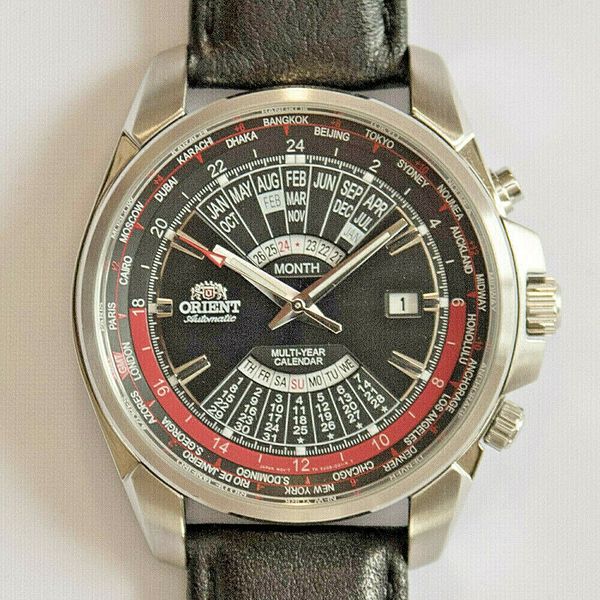 Orient Automatic Multi Year Calendar World Time EU0B-C0-A Mens Watch ...