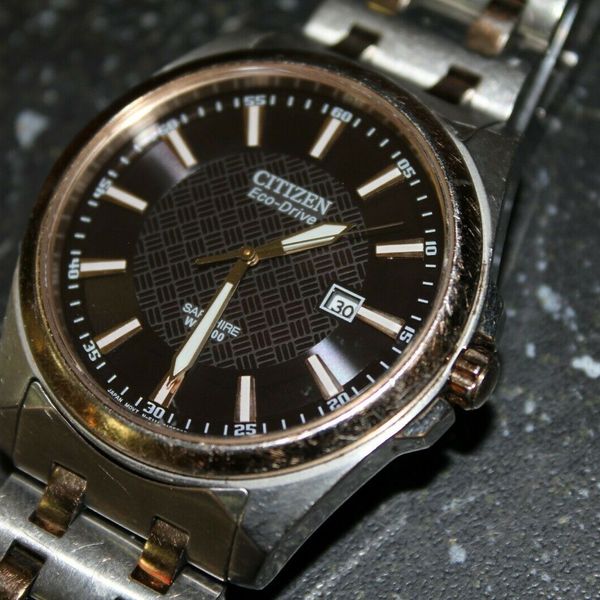 Citizen Eco-Drive Stainless Steel Sapphire WR100 Watch N-E111-S105523 ...