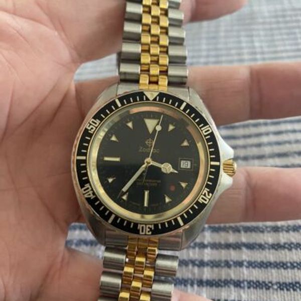 Zodiac Professional Red Dot Diver Men's Diver's Watch Jubilee EUC ...