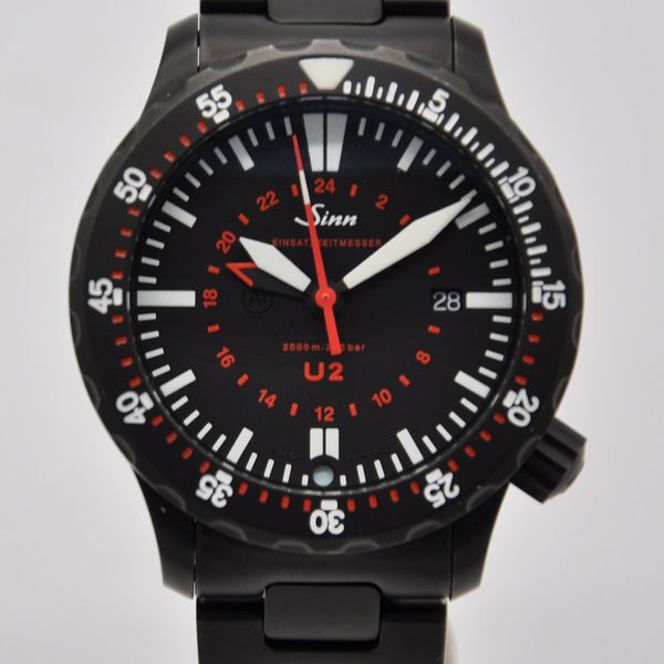 FS: Sinn U2 GMT Diving German Submarine BlackSteel PVD 1020 2000m 44mm ...