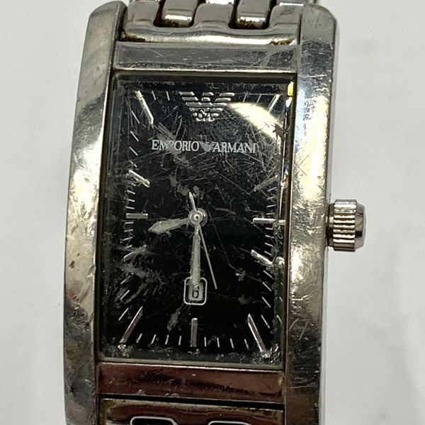 Emporio Armani Mens Watch AR-0115 Stainless Steel Black Dial, Working ...