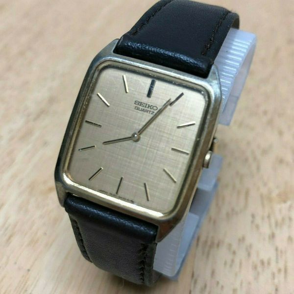 Vintage Seiko 7430-5309 Mens Gold Tone Rectangle Quartz Watch Hours~New Battery | WatchCharts ...