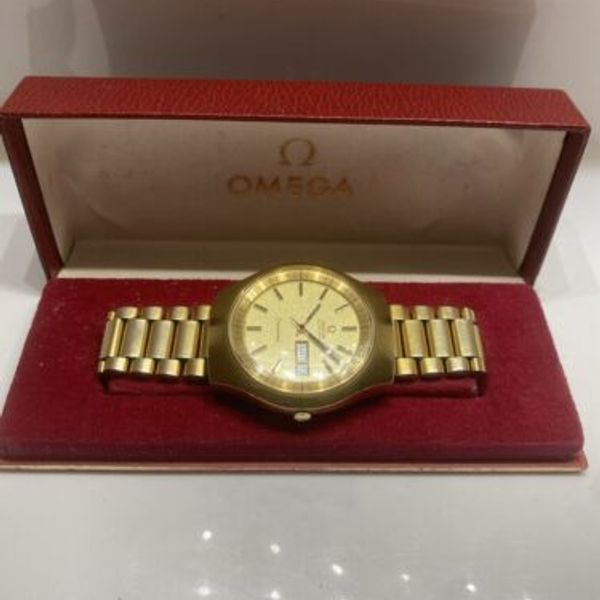 Mens Retro Gold Plated Omega Seamaster Automatic Wind Wrist Watch ...