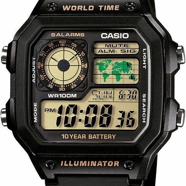Casio Standard Digital Men's Black Resin Strap Watch AE1200WH-1B AE ...