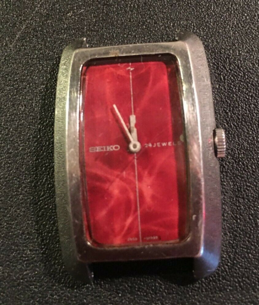 1960'S Vintage Seiko 2559-7019 Red Dial NO STRAP, RUNS PERFECTLY ...