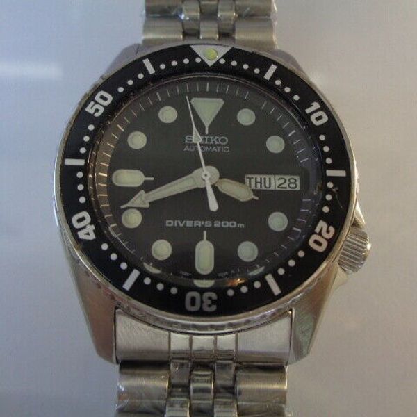 Seiko Diver Mens Watch Day & Date 7S26-0030 Orig Black SKX013 Dial SN ...