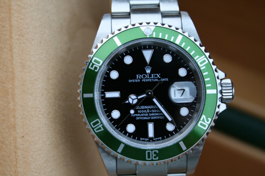 FS: Rolex Anniversary Green Submariner F0 Serial Flat 4 model Sub ...